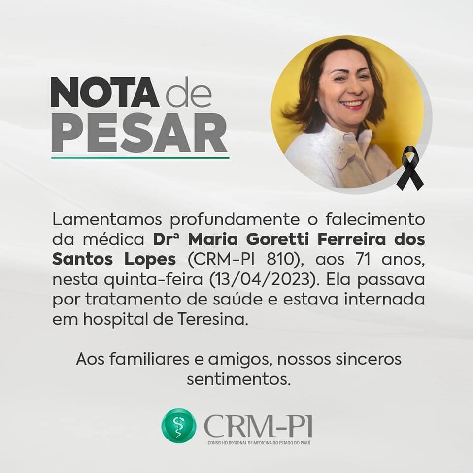 Médica Goretti Ferreira morre aos 71 anos em hospital de Teresina - 180graus - O Maior Portal do ...