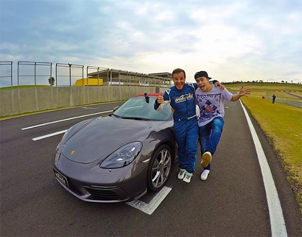 Whindersson grava para o programa de Rubinho no SBT e pilota Porsche ...