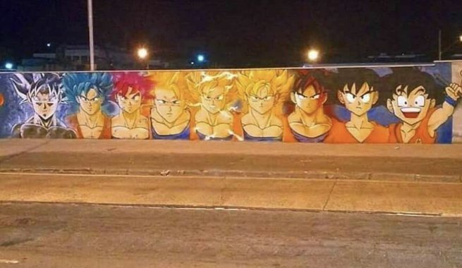 Dragon Ball: Mural em Nemphis coloca todas as transformações de Goku ...
