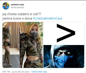 Look inusitado da cantora Joelma em live vira meme na web - 180graus ...