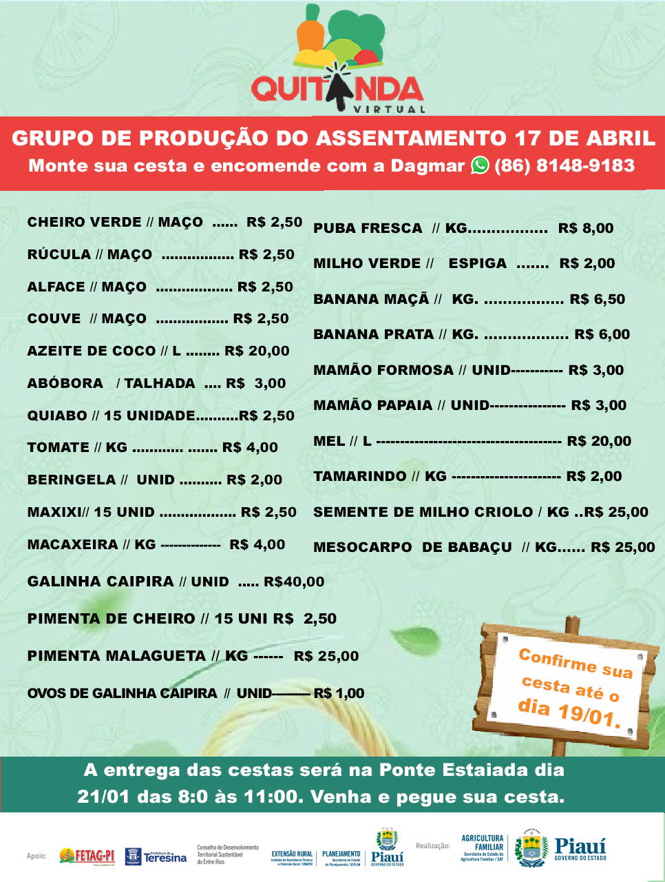 Teresina recebe segunda edição da quitanda virtual na quinta (21 ...