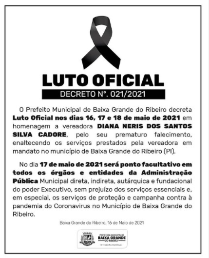 Prefeitura Emite Nota De Pesar E Decreta Luto Oficial Pela Morte Da