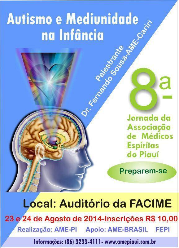 Associação Médico Espírita Do Piauí Realizará A Palestra “autismo E
