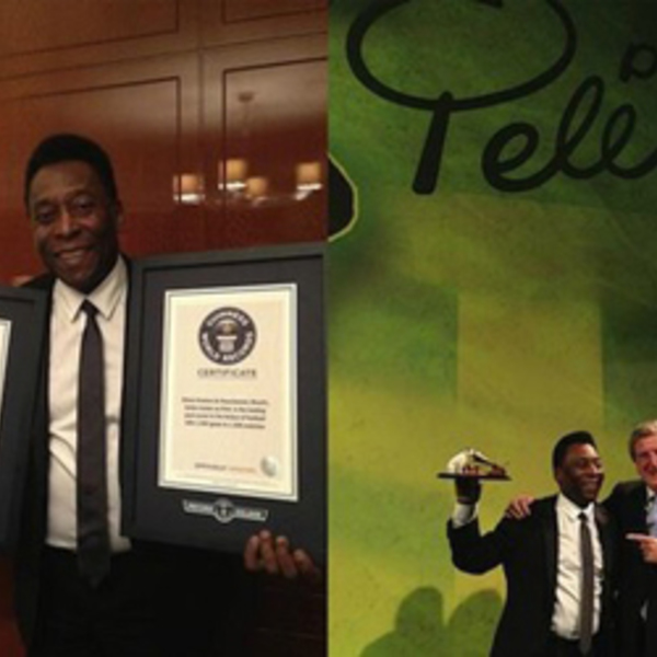 Pelé recebe certificado oficial do Guinness por recordes no futebol