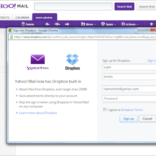 Yahoo Mail passa a ter suporte a anexos via Dropbox